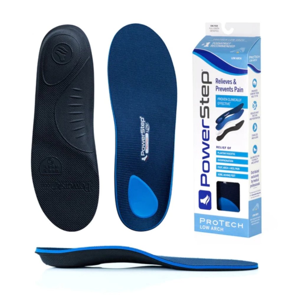 PowerStep ProTech Low Arch Full Length Orthotic Insoles 1004-01 ...